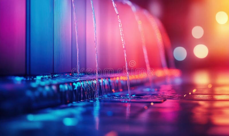 Colorful Water Streams with Abstract Neon Lighting Stock Image - Image ...