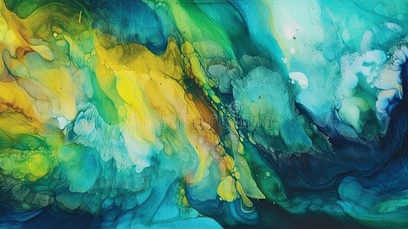 Colorful Watercolor Background with Liquid Texture for Design Projects ...