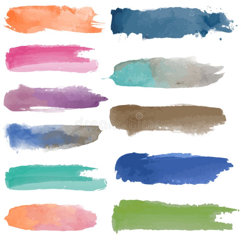 Colorful Watercolor Broush Patch Background Stock Vector - Illustration ...