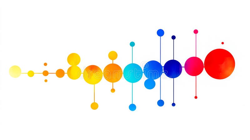 Colorful Watercolor Circles Creating a Horizontal Timeline Stock ...