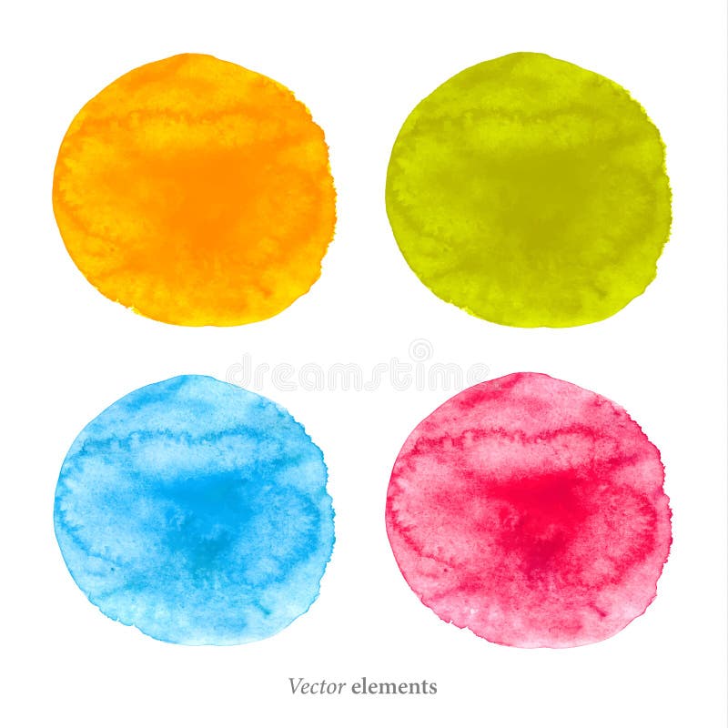 Colorful Watercolor Circles. Stock Vector - Illustration of four ...