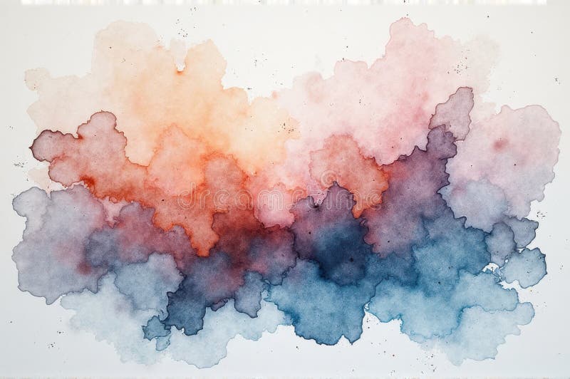 Colorful Watercolor Cloud Abstract with Shades of Orange, Pink, and ...