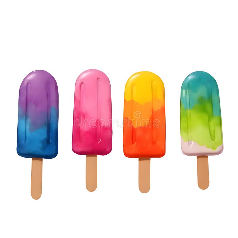 Colorful Watercolor Drawing Lots of Popsicle Patterns Stock ...