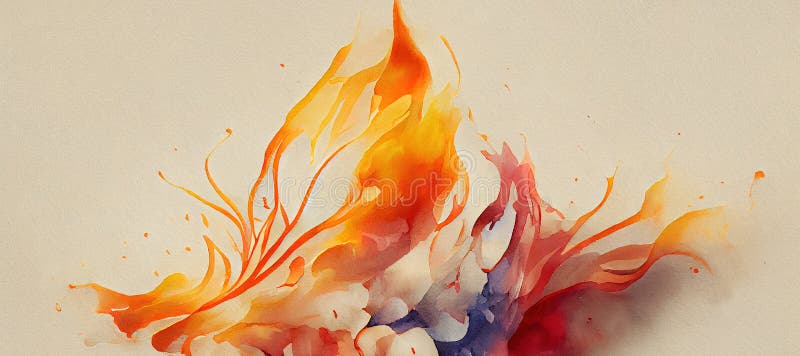 Colorful Watercolor Fire Smoke Background Stock Illustration ...