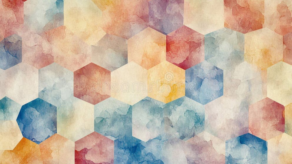 Colorful Watercolor Hexagon Pattern Background Stock Illustration ...