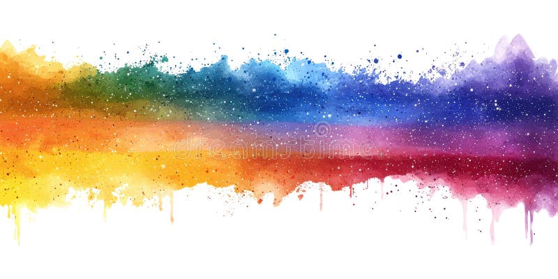 Colorful Watercolor Paint Splash with Rainbow Gradient Isolated on ...