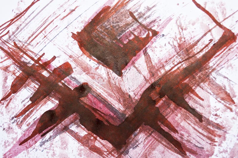 Colorful Watercolor Painted Background with Red Lines Stock Image ...