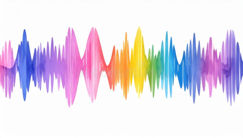 Colorful Watercolor Rainbow Wave Abstract Art Stock Illustration ...