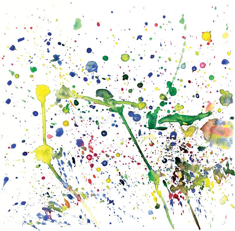 Colorful Watercolor Splash on White Paper Stock Illustration ...