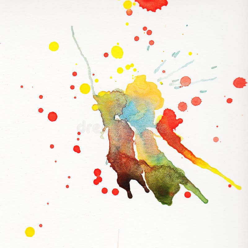 Colorful Watercolor Splashes Stock Illustration - Illustration of ...