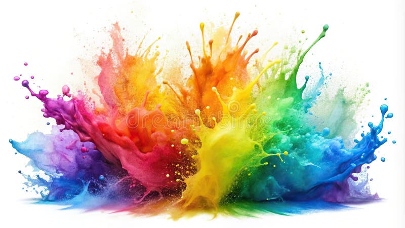 Vibrant Whimsy: Colorful Watercolor Splashes - Generative AI ...