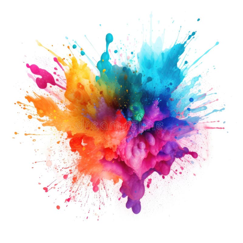 Colorful Watercolor Splashes on White Background Stock Illustration ...