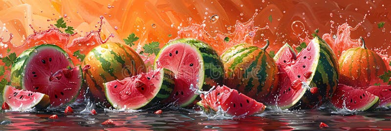 Colorful Watermelon Designs for Your Projects. Stock Illustration ...