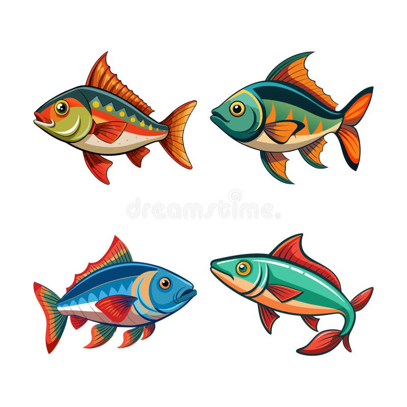 Colorful Watertopper Fish Illustration with Unique Features Stock ...