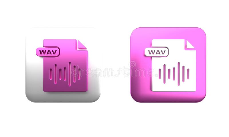 Colorful WAV File Document. Download Wav Button Icon Isolated on White ...