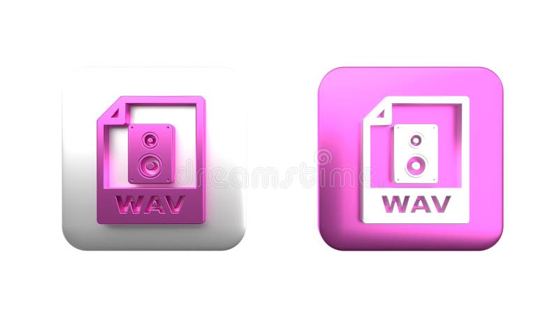 Colorful WAV File Document. Download Wav Button Icon Isolated on White ...