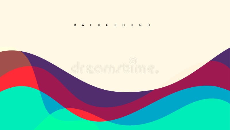 Colorful Wave Abstract Design with Overlapping Color Shape Stock Vector ...