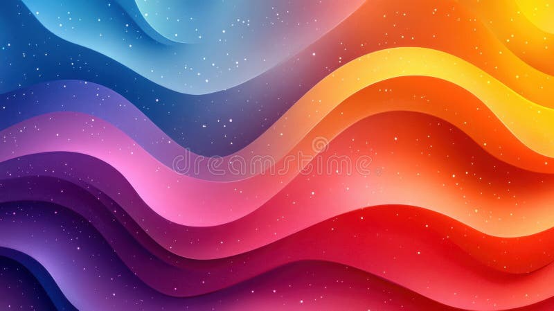 Colorful Wave Abstract with Light Spots. Simple Design with Vibrant ...