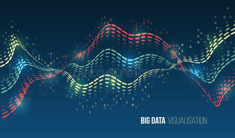 Big Data Visualization. Abstract Background with Dots Array and Binary ...
