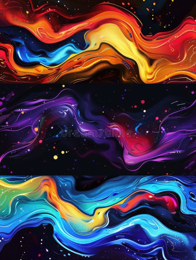 Colorful Wave Black Background Stock Photo - Image of inspiration, wave ...