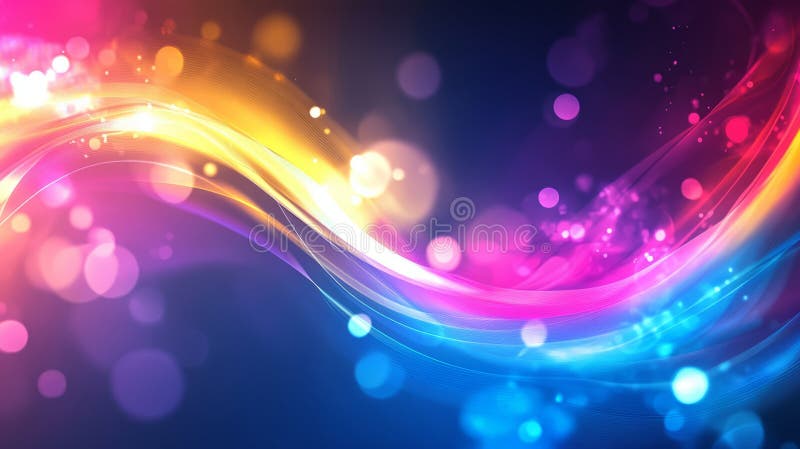 A Colorful Wave with a Blue Background Stock Illustration ...