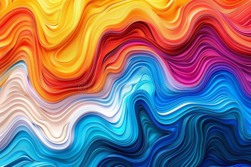 A Colorful Wave with Blue, Yellow, and Red Colors Stock Illustration ...