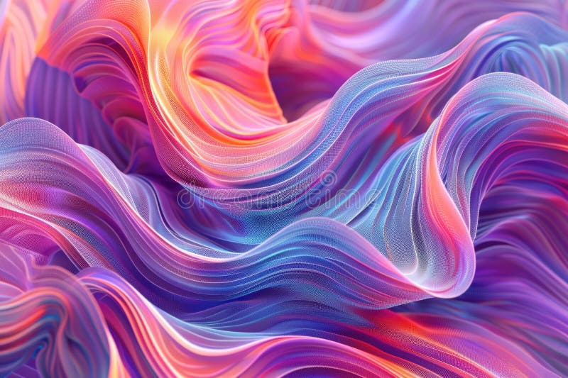 Colorful Wave Design on a Bright Blue Background Stock Image - Image of ...