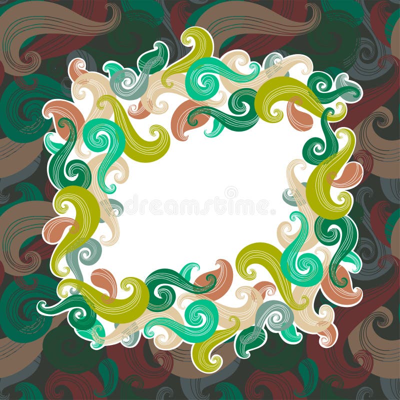 Colorful wave frame stock vector. Illustration of paisley - 28925161
