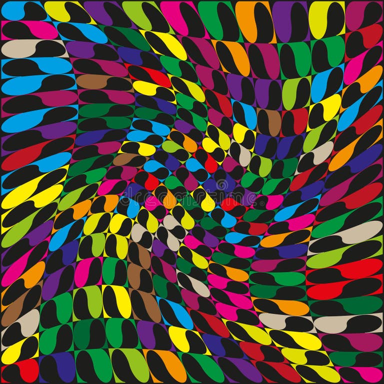 Colorful Wave Illusion. Optical Twist Pattern. Multicolor Abstract ...