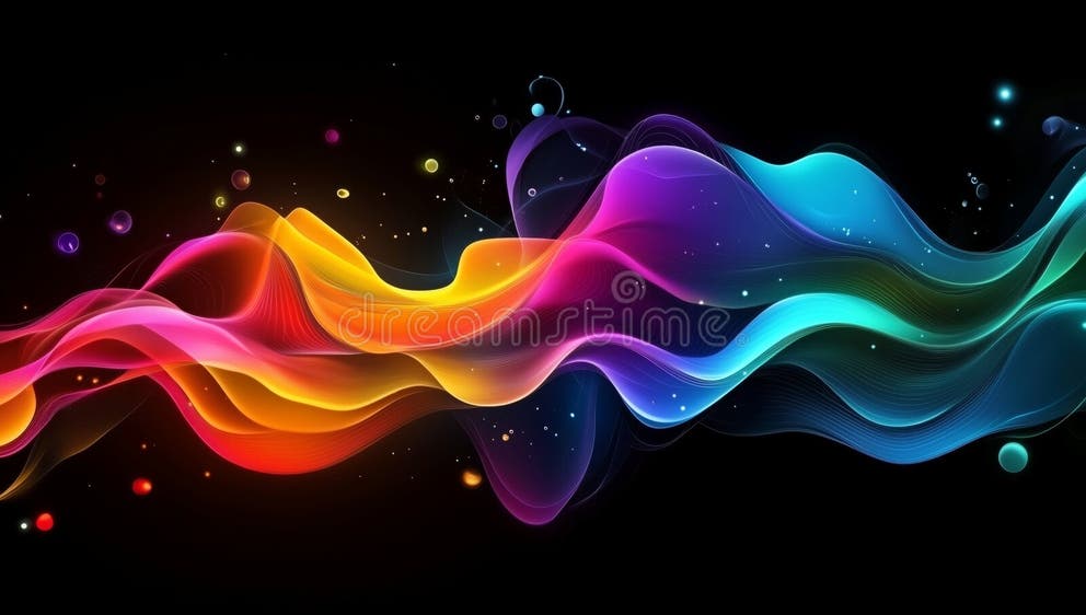 Colorful Wave of Light and Movement Creating a Dynamic Visual Representation of Energy and ...
