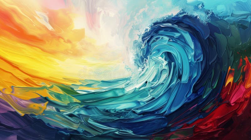 Colorful Wave of Liquid on White Background Stock Image - Image of ...