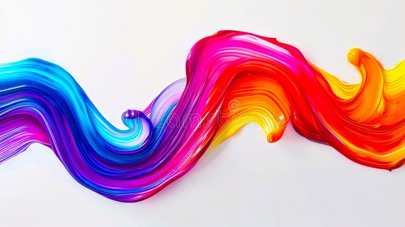 A Colorful Wave of Paint on a White Background Stock Photo - Image of ...