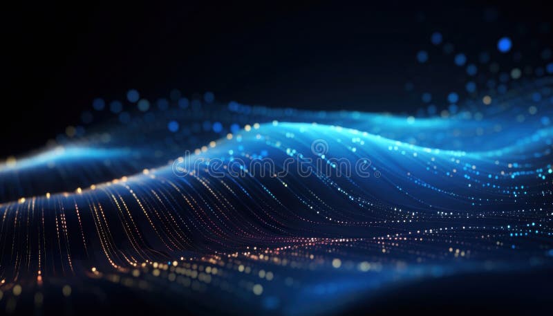 Colorful Wave Pattern with Glowing Particles Stock Photo - Image of ...