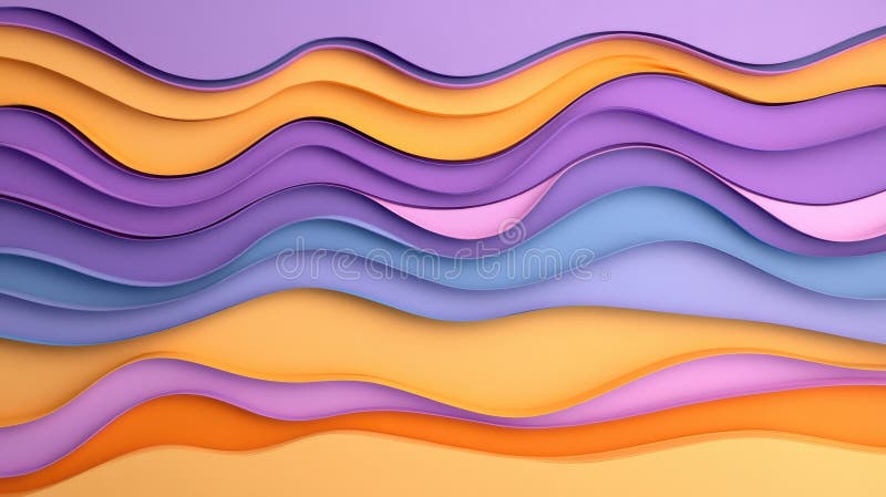 A Colorful Wave Pattern is Shown on a Wall Stock Illustration ...