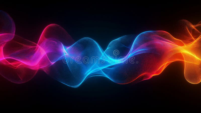Colorful Wave Patterns Create Dynamic Visual Effects Against a Dark ...