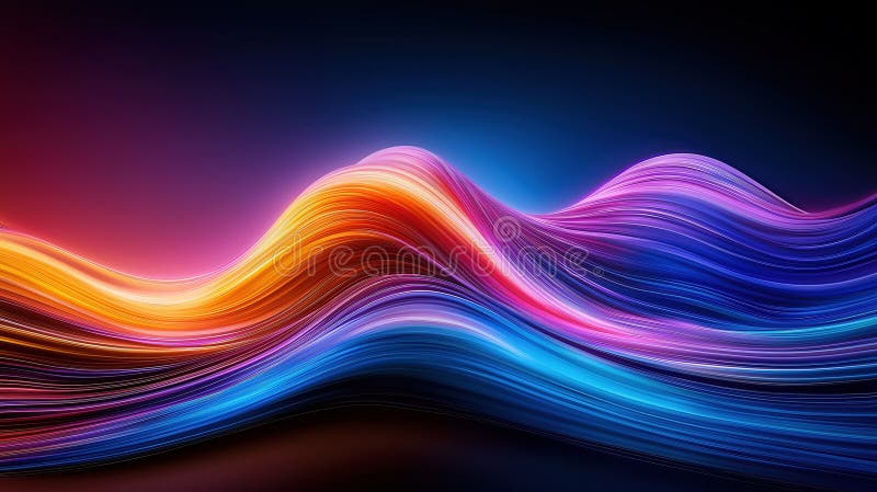 Colorful Wave Patterns Create Dynamic Visual Movement Across Space ...