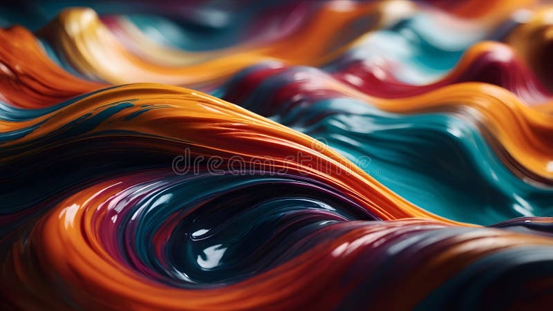 Colorful Wave Patterns Created by Swirled Paint on a Textured Surface ...