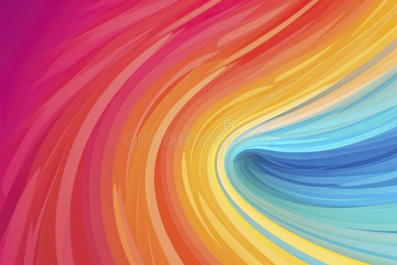 A Colorful Wave-shaped Spiral Wave, an Abstract Artistic Design. Ai ...