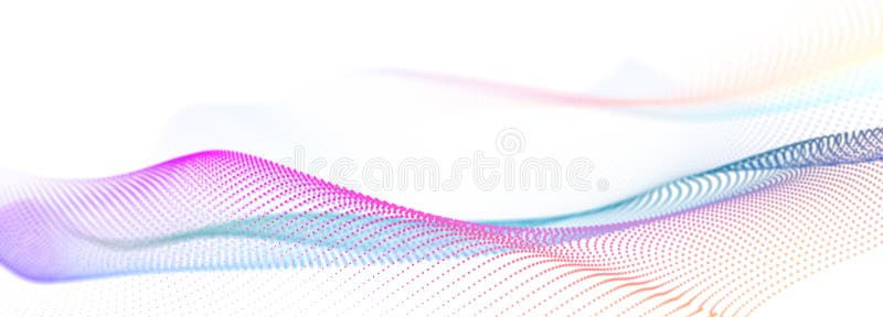 Colorful Wave of Streaming Particles on a White Background. Abstract ...
