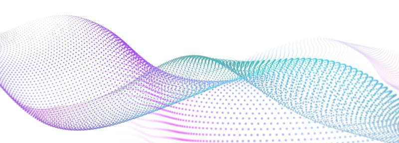Colorful Wave of Streaming Particles on a White Background. Abstract ...