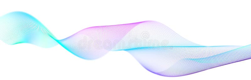 Colorful Wave of Streaming Particles on a White Background. Abstract ...
