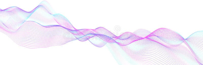 Colorful Wave of Streaming Particles on a White Background. Abstract ...
