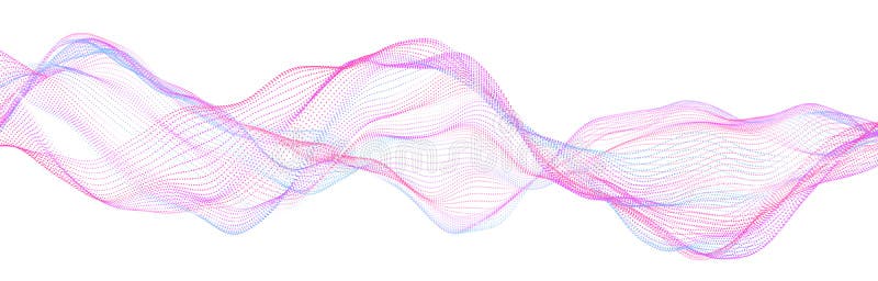 Colorful Wave of Streaming Particles on a White Background. Abstract ...