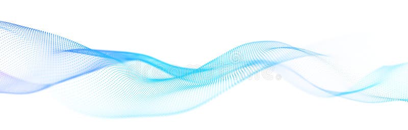 Colorful Wave of Streaming Particles on a White Background. Abstract ...