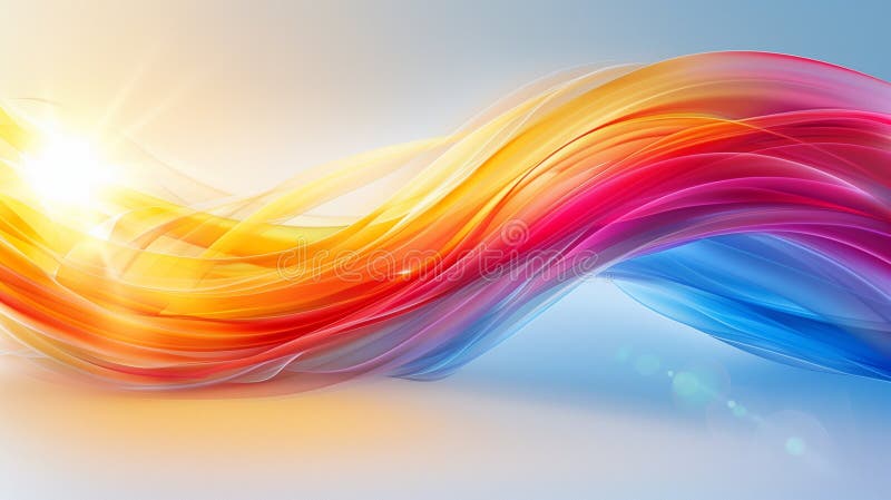 A Colorful Wave with Sunlight Shining through it Stock Illustration ...