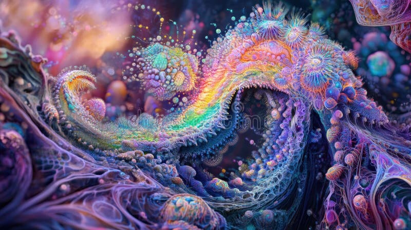 Colorful Wave of Surreal Organic Textures Stock Image - Image of ...