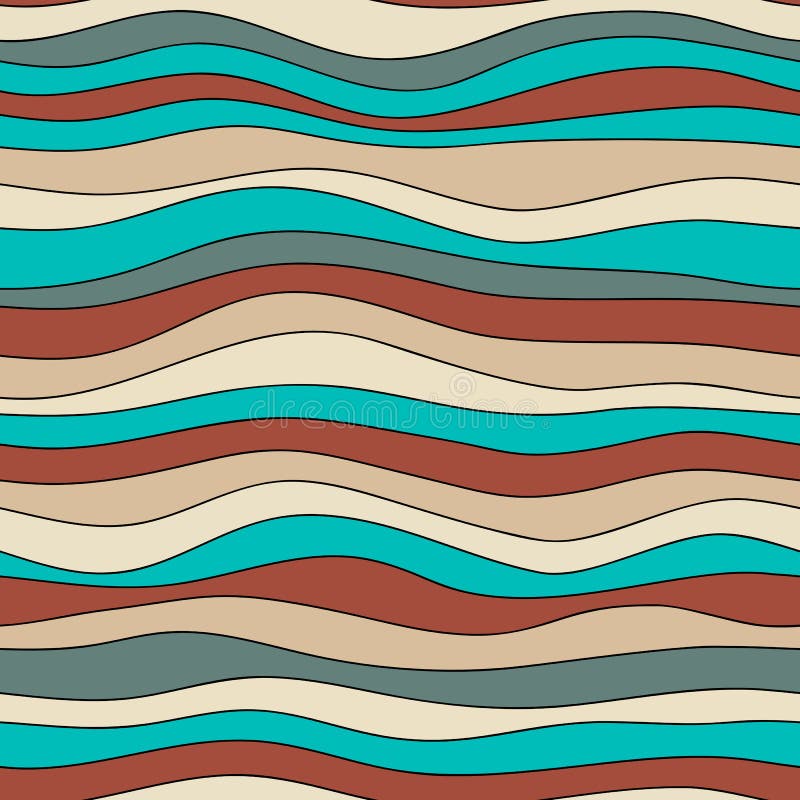 Colorful Wave Texture, Seamless Vector Pattern for Textile, Backdrops ...