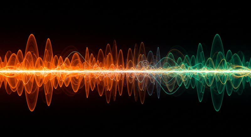 Colorful Waveform Visualization Against a Black Background. the ...