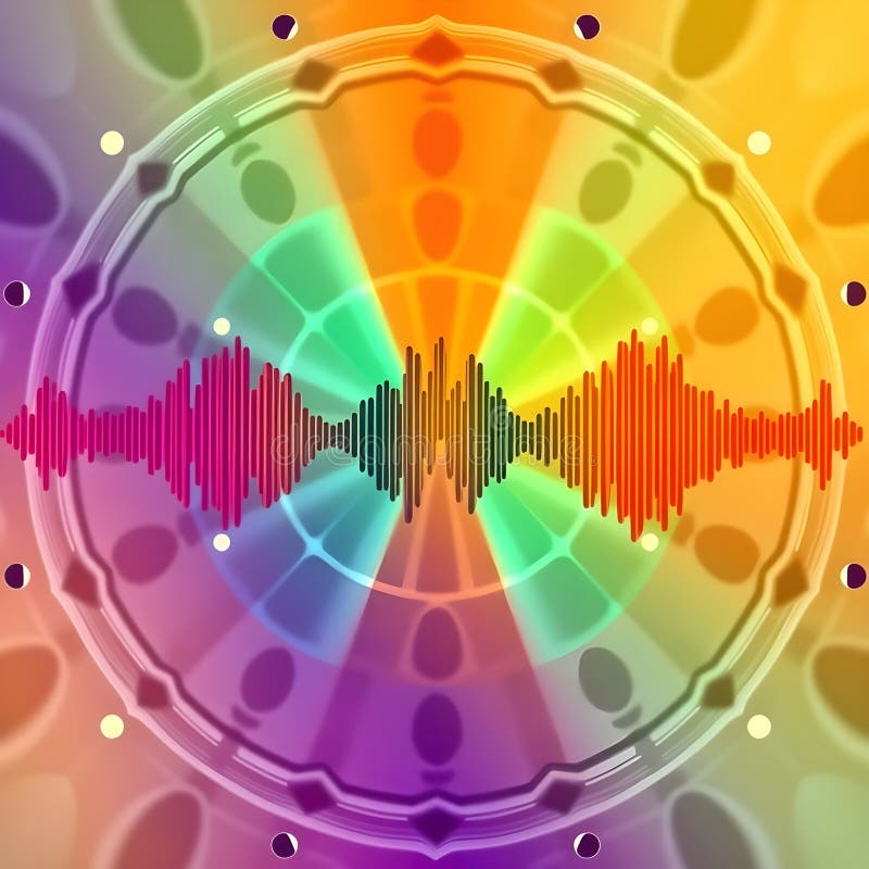 Colorful Waveforms and Abstract Symbols Stock Illustration ...