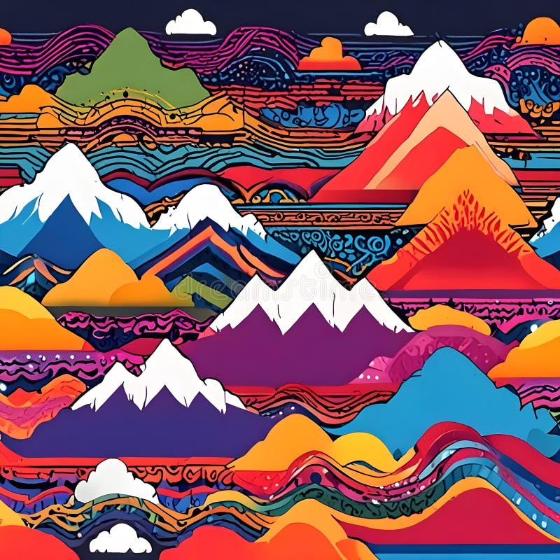 Colorful Waveforms and Abstract Symbols Stock Illustration ...